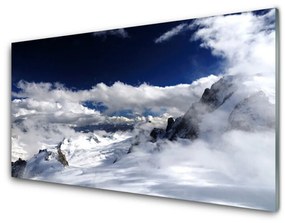 Obraz na skle Hora Mraky Krajina 125x50 cm