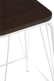 Bílá/v tmavě přírodní barvě stolička z jilmového dřeva District – Premier Housewares