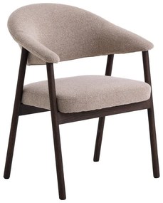 Béžová jídelní křesla v sadě 2 ks s područkami z dubového dřeva Elk – Unique Furniture