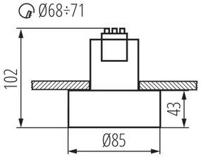 Kanlux 27576 - Podhledové svítidlo MINI RITI 1xGU10/25W/230V bílá/zlatá