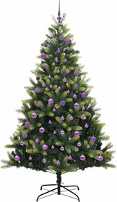 Umělý skládací vánoční stromeček 300 LED Zelená 180 cm PVC a PE 3395997