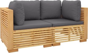 Zahradní rohové pohovky s poduškami 2 ks masivní teak 3100864