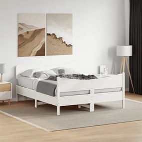 Postel bez matrace bílá 135 x 190 cm masivní borovice 3216397