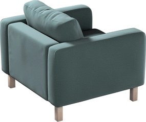 Potah na křeslo IKEA Karlstad, krátký barva zelená látka sametová