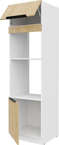 CREMONA bc | vysoká skříňka 60 DPM-210 2F na vestavnou troubu a mikrovlnku | 60 cm | bílá/cremona
