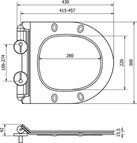 Mexen Lena, slim toaletní WC sedátko s pomalým zavíráním, duroplast, černá lesklá, 39242070
