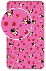 Jerry Fabrics Prostěradlo Minnie Hearts 02 90x200x25 cm