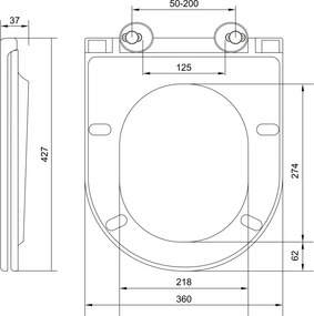 Mereo WC závěsné kapotované RIMLESS 490x370x360 vč. sedátka keramika bilé VSD82S