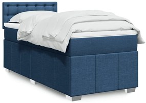 Box spring postel s matrací modrá 90x200 cm textil 3289271