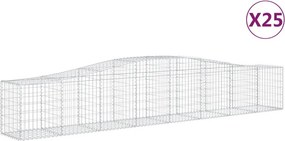 Klenuté gabionové koše 25 ks 400x50x60/80 cm pozinkované železo 3145941