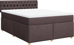 Box spring postel s matrací tmavě hnědá 160x200 cm textil 3286741