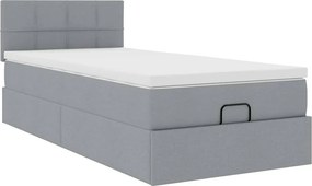 Osmanský rám postele s matrací světle šedá 90x190cm textil 3311421