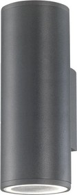 NV 773223 Venkovní nástěnné svítidlo NODUS tmavě šedý hliník skleněný difuzor GU10 2x7W 220-240V IP54 bez žárovky světlo nahoru a dolů - NOVA LUCE