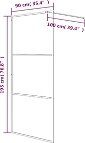 Sprchová zástěna walk-in bílá 90 x 195 cm čiré ESG sklo 152151