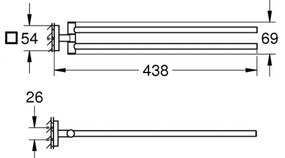 GROHE 40976DC0 - Držák na ručníky START CUBE 438 mm nerez