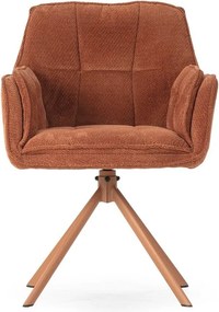 Čalouněná jídelní křesla v sadě 2 ks v terakotové barvě Keiko – Marckeric