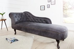 Recamiere Chesterfield šedý starožitný vzhled / 37475