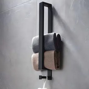 Spirella WILMA matná černá / Nástěnný držák na ručníky / ocel / 46 cm