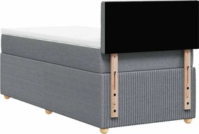 Box spring postel s matrací světle šedý 100 x 200 cm textil 3287381