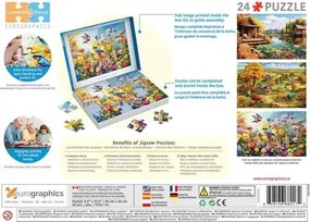 EUROGRAPHICS Puzzle Connecting Pieces: Hraví zahradní ptáci / 24 dílků