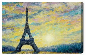 Obraz Eiffelova Věž A Západ Slunce Nedostatek Nedostatek Plátno Canvas 90x60