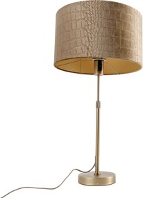 Stolní lampa bronzová se sametovým stínidlem krokodýl 35cm - Parte