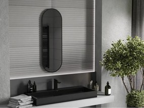 Mexen Loft oválné koupelnové zrcadlo 100 x 35 cm, černý rám - 9851-100-035-000-70