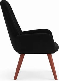 relaxační křeslo, odpočinkové, dřevo/kov/textil, 96x69x78 cm, nohy tmavé/černá, Dekorino KR20260051