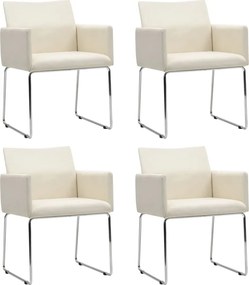 vidaXL Jídelní židle 4 ks textil [275580] Barva: Bílá