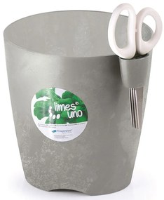 Prosperplast LIMES UNO květináč na bylinky s nůžkami 13cm, 1,3l, beton DLU130