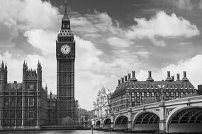 Obraz Big Ben v Londýně v černobílém provedení Varianta: 135x45