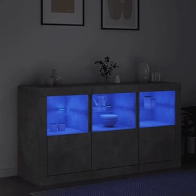 Příborník s LED osvětlením betonově šedý 123 x 37 x 67 cm 3209061