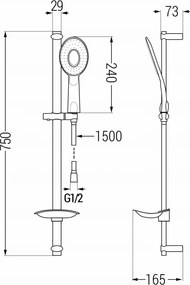 Mexen sprchový set DB73, chrom/bílá, 785734584-02
