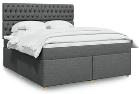 Box spring postel s matrací tmavě šedá 180x200 cm textil 3291367