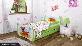 Dětská postel Dream vzor 20 140x70 cm zelená