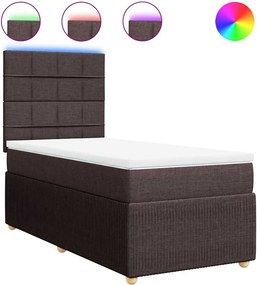 Box spring postel s matrací tmavě hnědá 90x200 cm textil 3294242