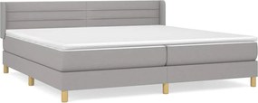 Box spring postel s matrací světle šedá 200 x 200 cm textil 3130377