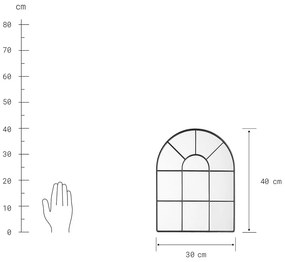 Butlers FINESTRA Zrcadlové okno 30 cm - černá