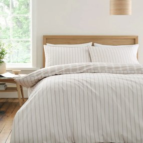 Béžové bavlněné povlečení na dvoulůžko 200x200 cm Ashford Stripe – Bianca