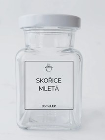 Samolepka na kořenky SKOŘICE MLETÁ průhledná  5 × 5 cm základní písmo