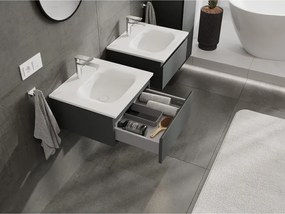 Mexen Orio, koupelnová skříňka 50 cm s umyvadlem Vela, 1 zásuvka, grafitová matná/bílá matná, 91A10-05023-1-BF66-W23M01