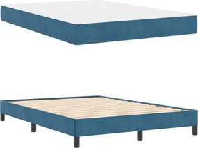 Postel s boxspringem s matrací Tmavě modrá 140 x 190 cm textil 3398693