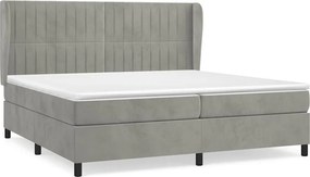 Box spring postel s matrací světle šedá 200x200 cm samet 3129351