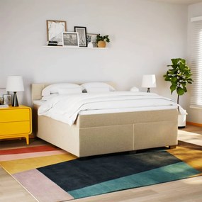 Box spring postel s matrací krémová 180x200 cm textil 3288272