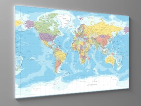 Liox Obraz zeměpisná mapa světa Rozměr: 100 x 65 cm