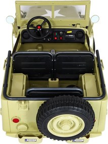 Dětský elektrický vojenský jeep willys 4x4 24V, 4x90W béžový
