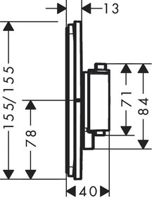 Hansgrohe ShowerSelect Comfort E, termostat pod omítku pro 1 spotřebič, kartáčovaný černý chrom, HAN-15571340