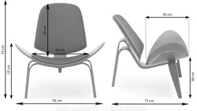 Designové křeslo DAHL - béžové / dub