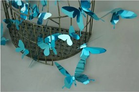 Sada 12 modrých adhezivních 3D samolepek Ambiance Butterflies