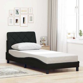 Rám postele s LED bez matrace černý 90x200 cm Látka 3310645
